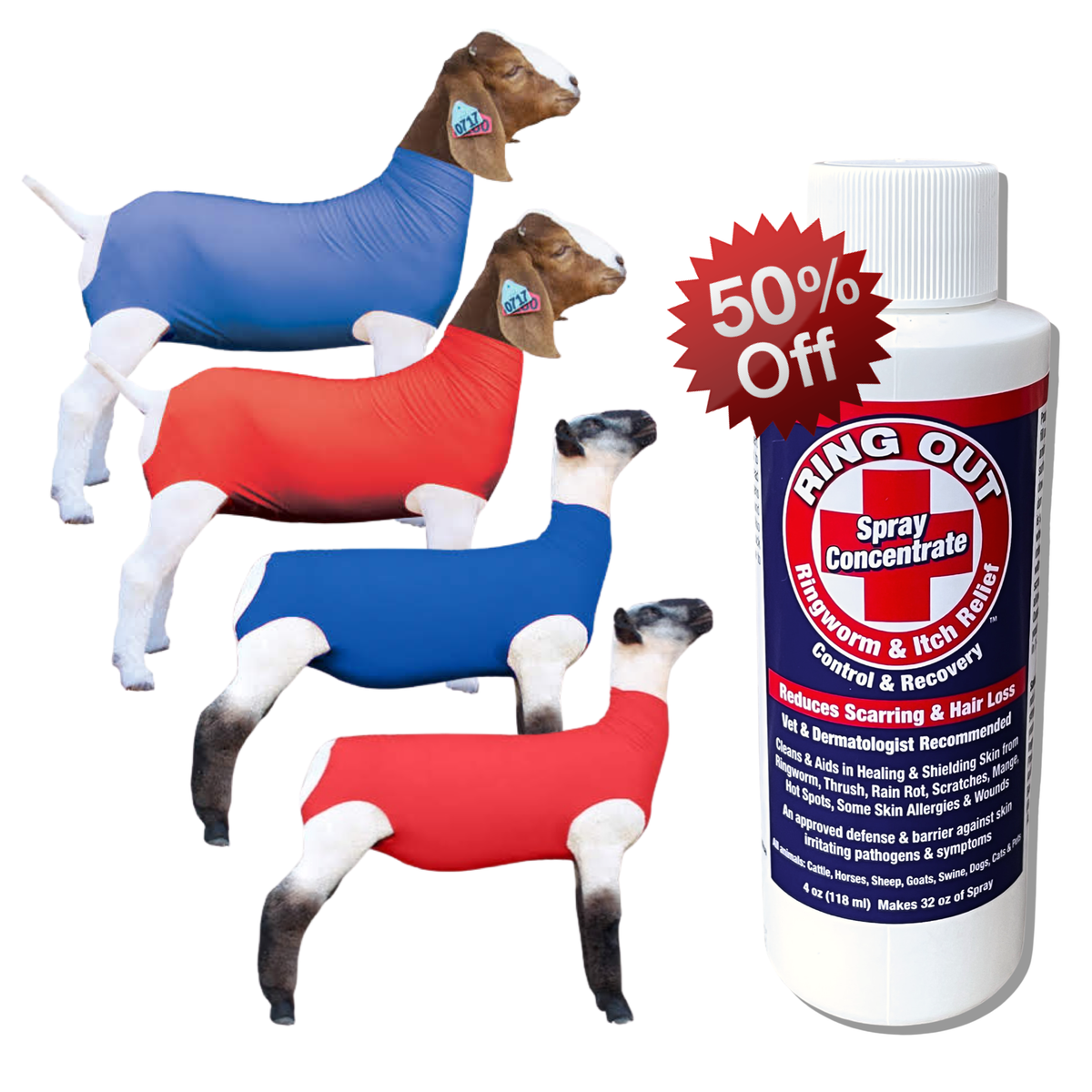Show Pro Sheep & Goat Spandex with 50% off bottle of Ring Out Concentr ...